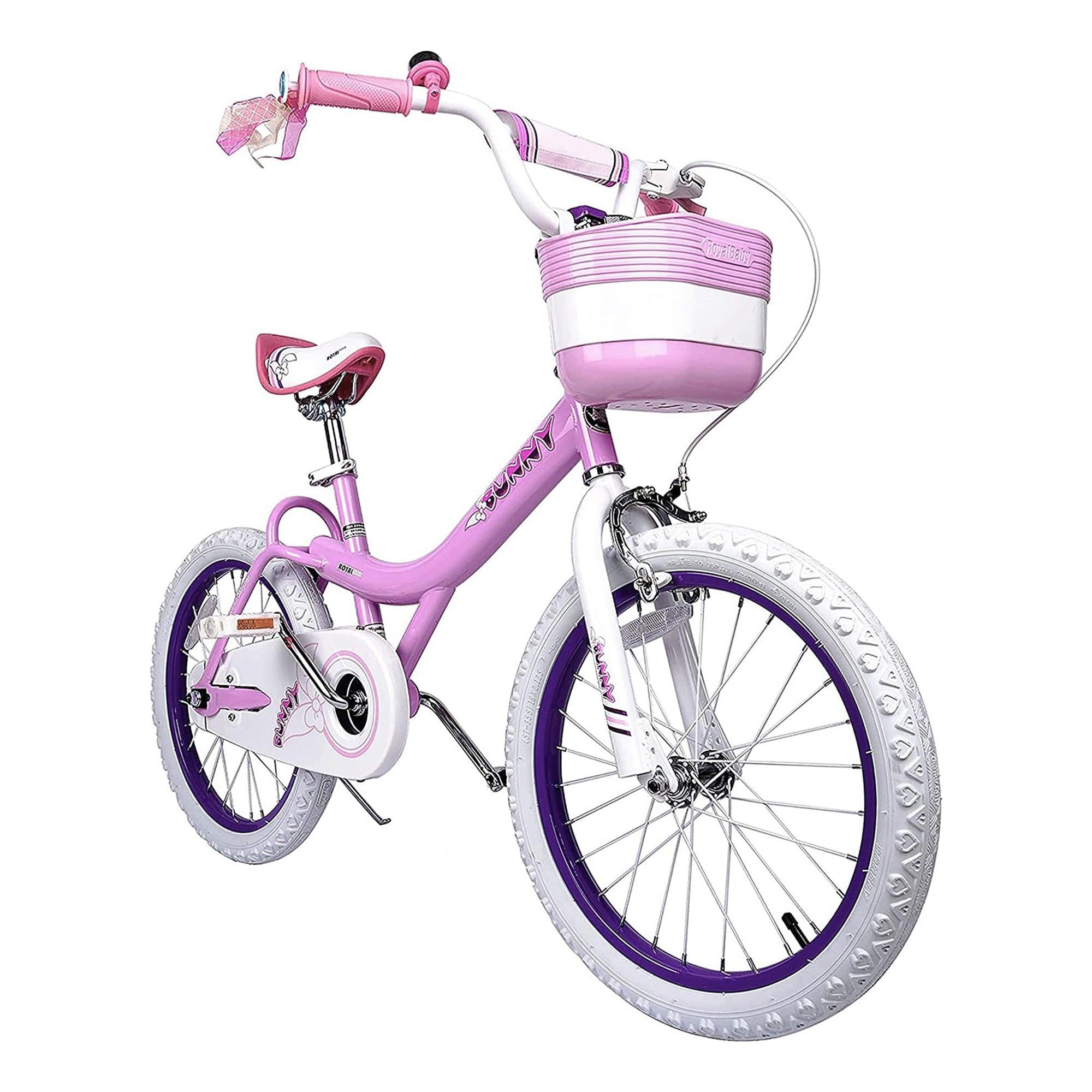 RoyalBaby Bunny 18" Kids Bike with Kickstand, Dual Brakes, Basket ...