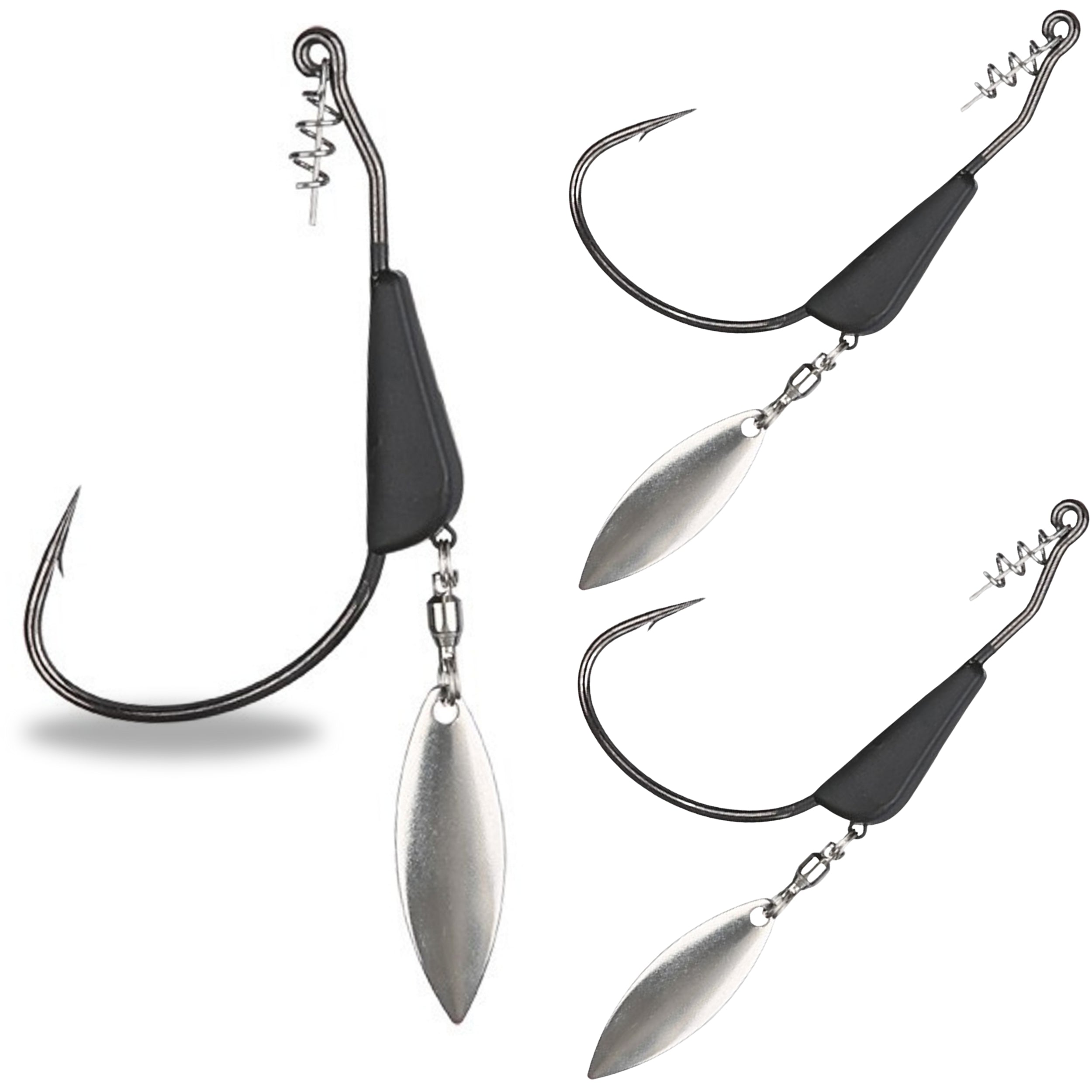 Reaction Tackle Bladed/Tungsten Weighted Swimbait Hooks- 3-Pack ...