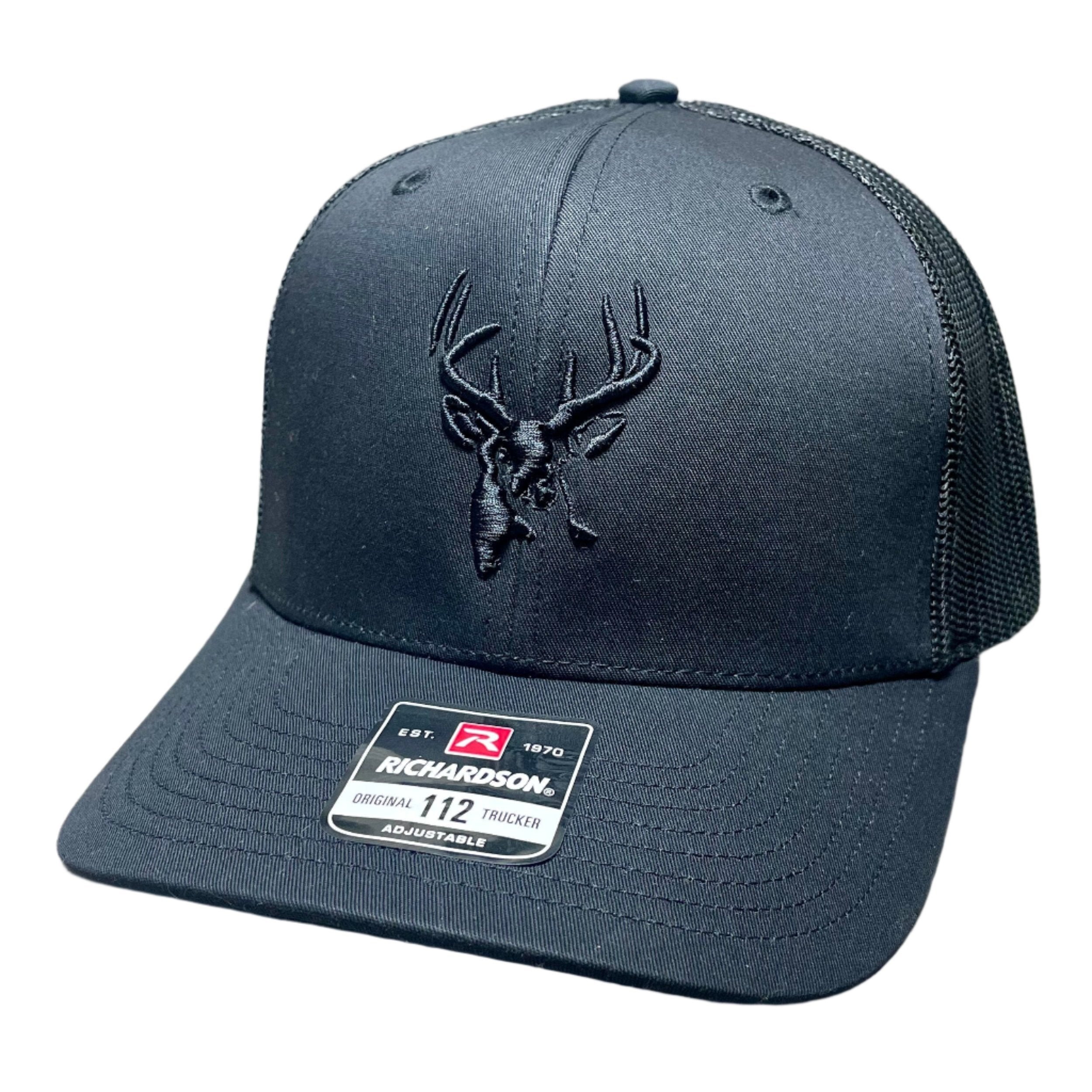 AF Waterfowl - "The Ghost Buck" Black with Black 3D Logo and Black Mesh ...