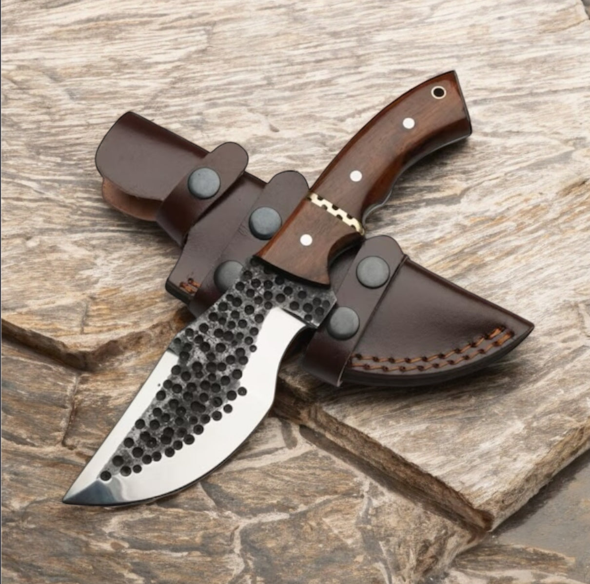 Texan Knives Tom Brown Tracker - D2 Steel Blade with Rosewood & Brass ...