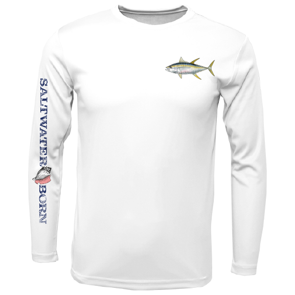 Yellowfin Tuna on Chest Long Sleeve UPF 50+ Dry-Fit Shirt - Angler's ...