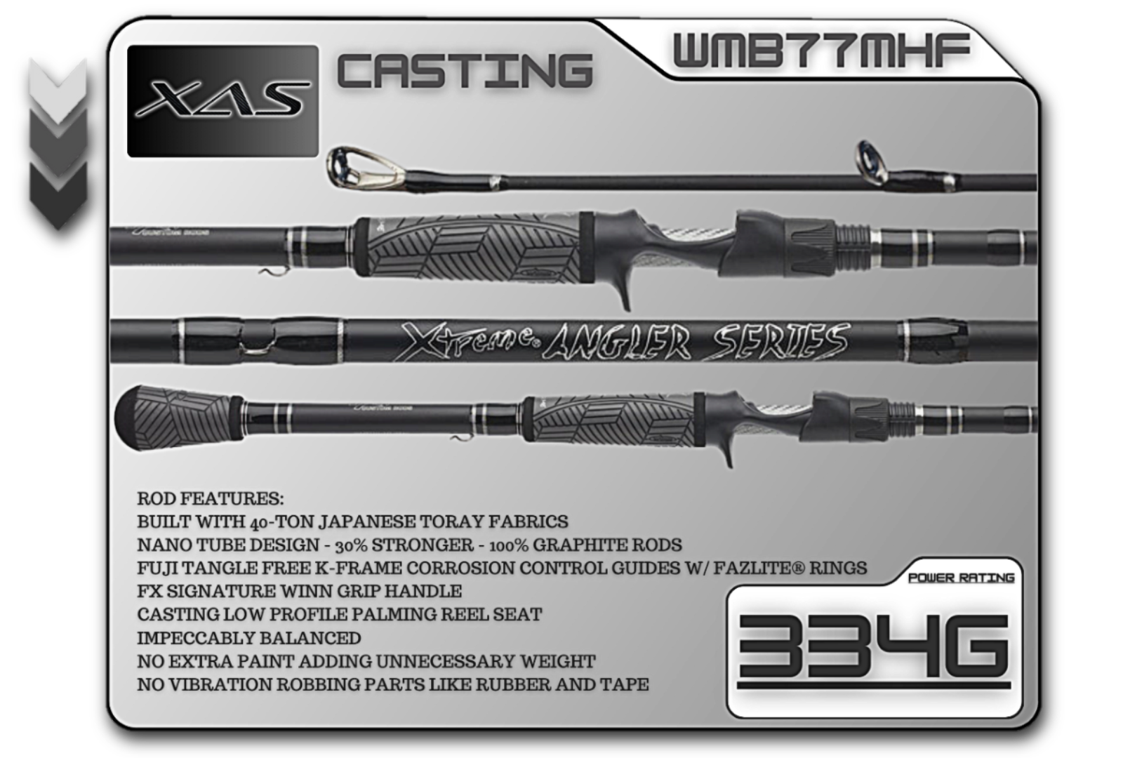 FX Custom Rods XAS 7'7" Med-Heavy Fast Casting Rod - Angler's Pro ...