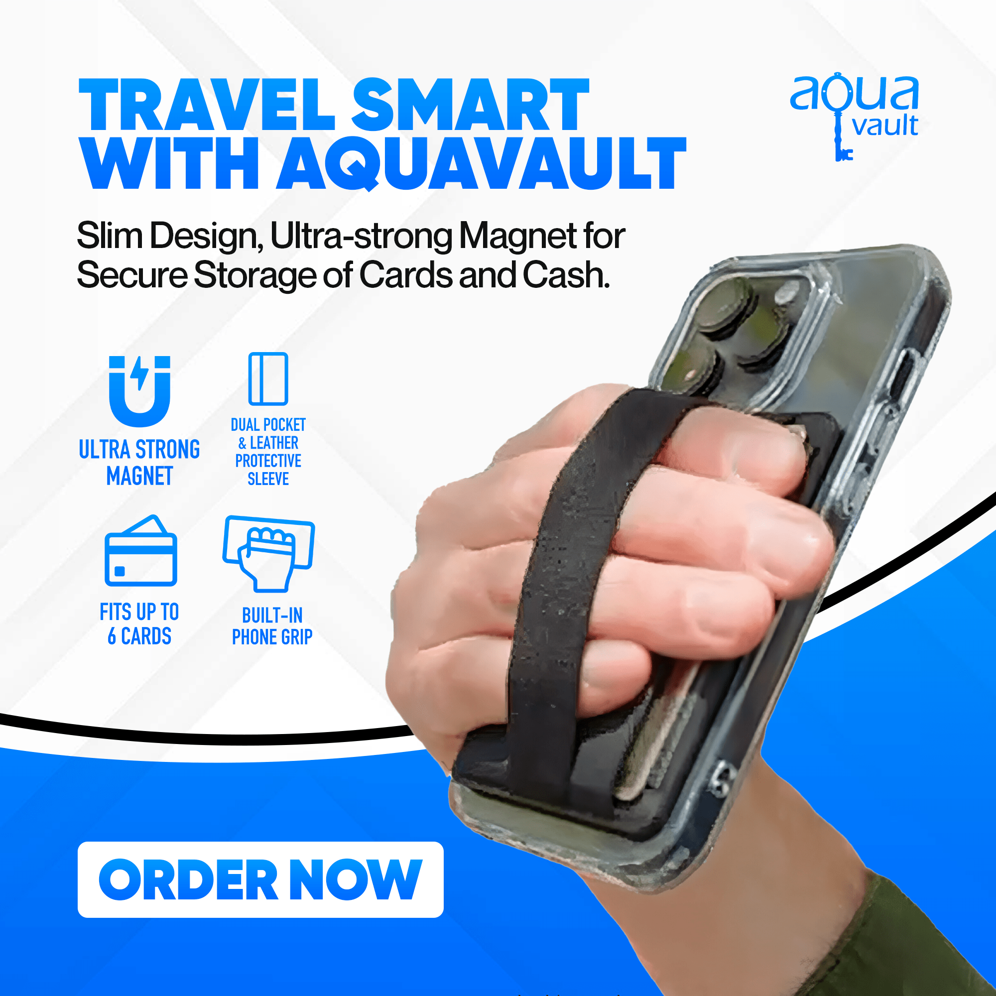 AquaVault Magnetic Wallet with Phone Grip - Angler's Pro Tackle & Outdoors