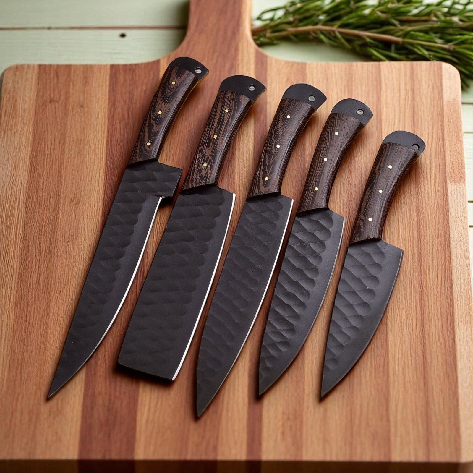Damascus Knife Store Custom Handmade Kitchen Knives Set - Angler's Pro ...