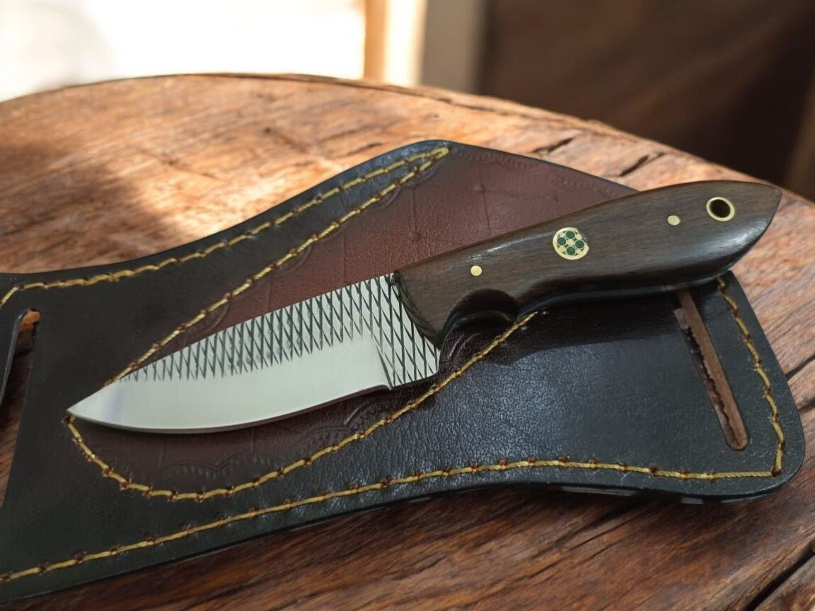 Damascus Knife Store Handmade Ranch Knife with Rosewood Handle & Sheath ...