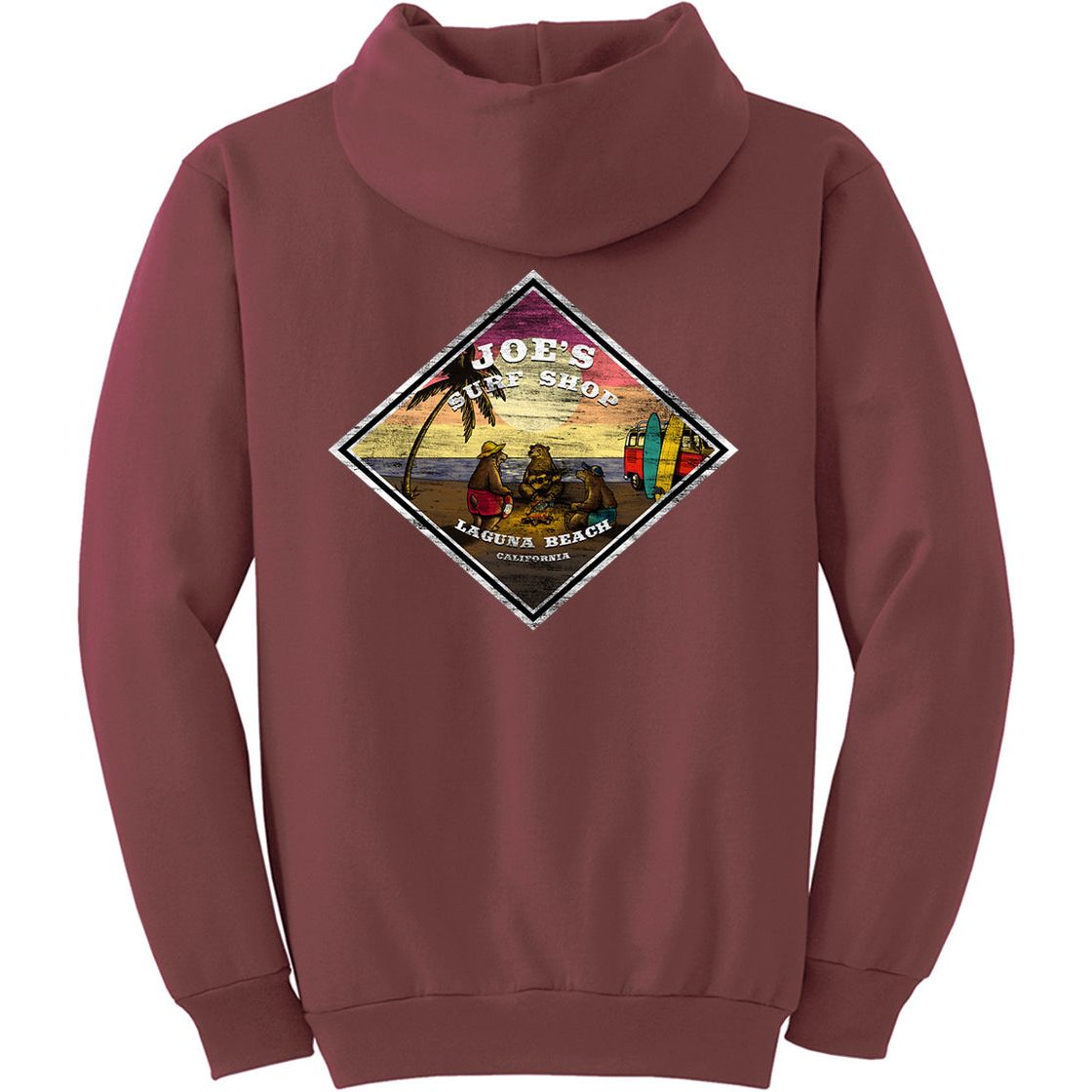 Joe's Surf Shop Three Bears on the Beach Pullover Surf Hoodie - Angler ...