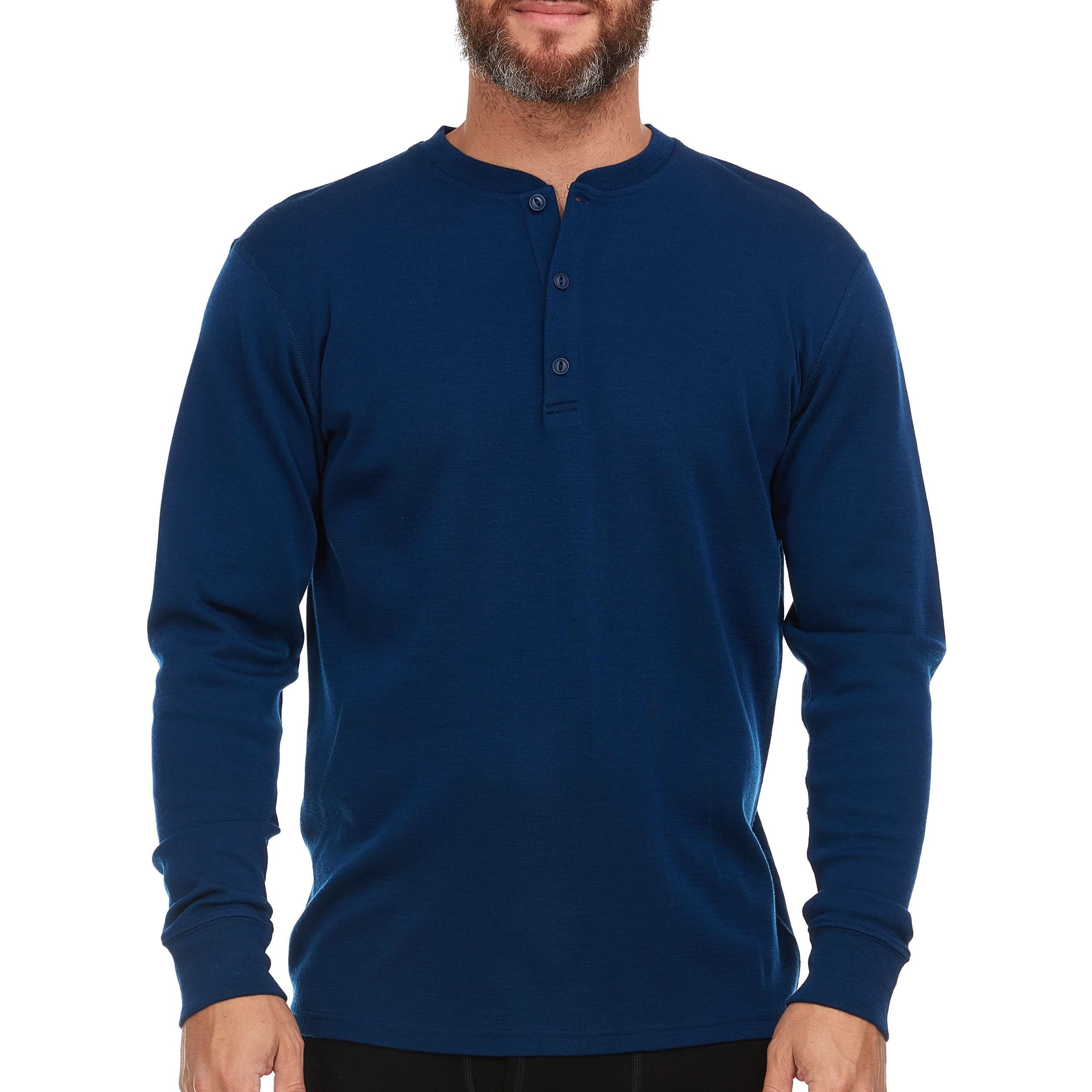 Minus33 Midweight - Men's Long Sleeve Henley 100% Merino Wool - Angler ...