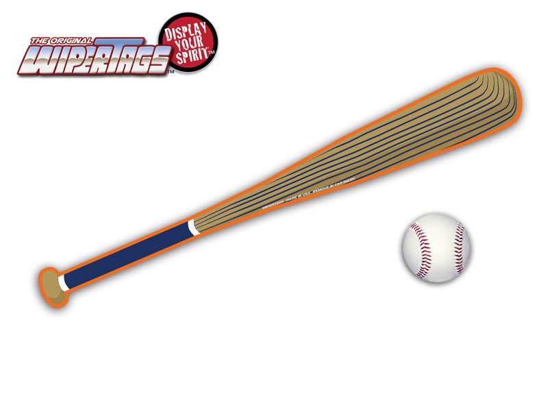 Navy & Orange Baseball Bat WiperTags with Ball Decal - Angler's Pro ...