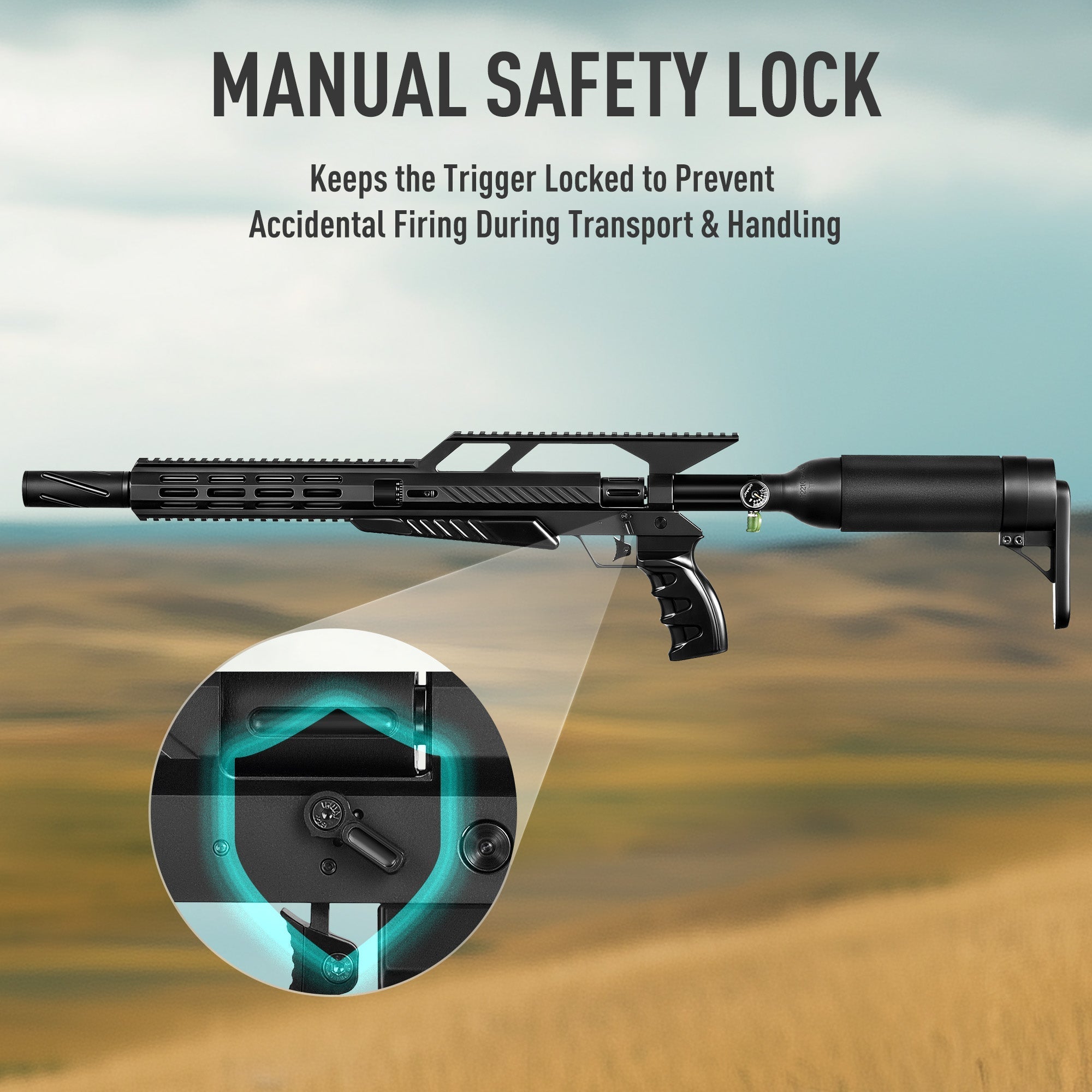 Pinty Scopes .22 Cal PCP Pellet Gun Air Rifle with 850 fps Velcoity ...